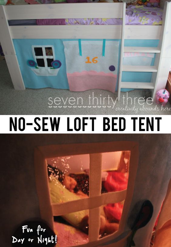 Bunk or Loft Bed Tent – No Sew! – Do It And How