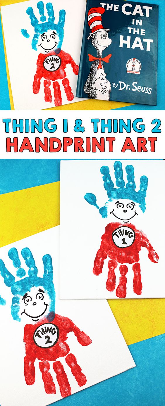Thing 1 and Thing 2 Hand Print Art – Do It And How