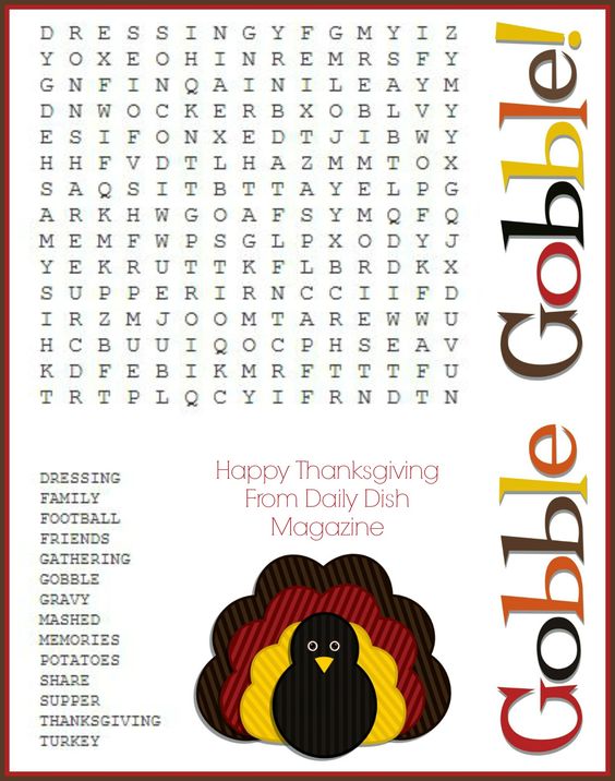 Thanksgiving Word Search – Do It And How